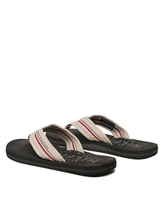 Tommy Hilfiger Zehentrenner Corporate Hilfiger Beach Sandal FM0FM04471 Grau Modivo