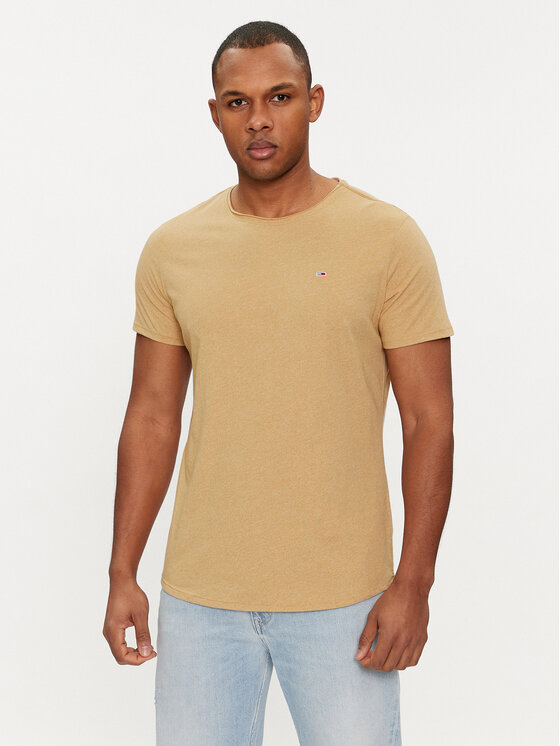 Tommy Jeans T Shirt Jaspe DM0DM09586 Beige Slim Fit Modivo