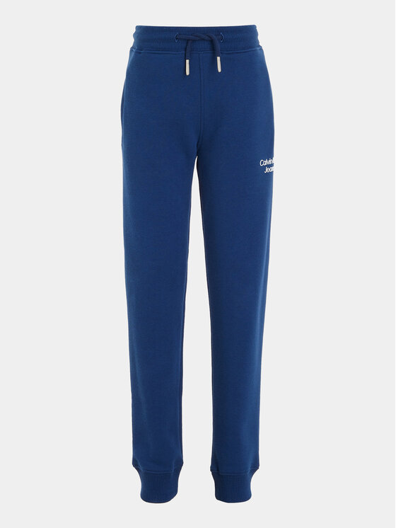 Calvin Klein Jeans Spodnie Dresowe Stack Logo Ib0ib01282 Granatowy