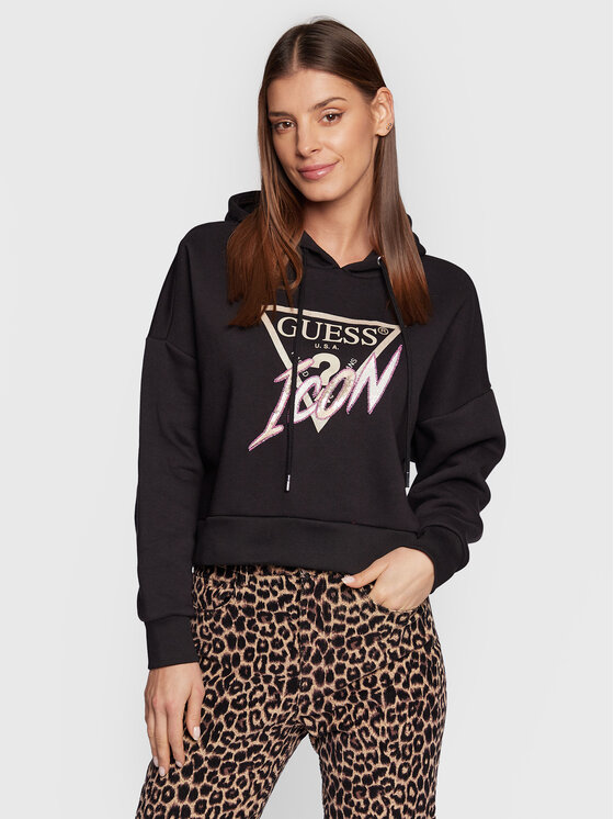 Guess Sweatshirt Icon W3RQ03 KB683 Noir Regular Fit | Modivo.fr
