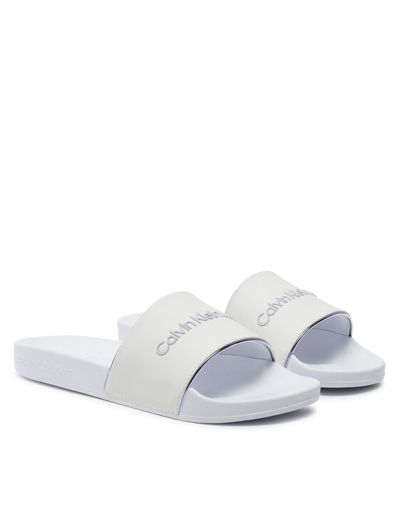Calvin Klein Jeans Natikače Slide Instituitional Mtr YW0YW01508 Bijela ...