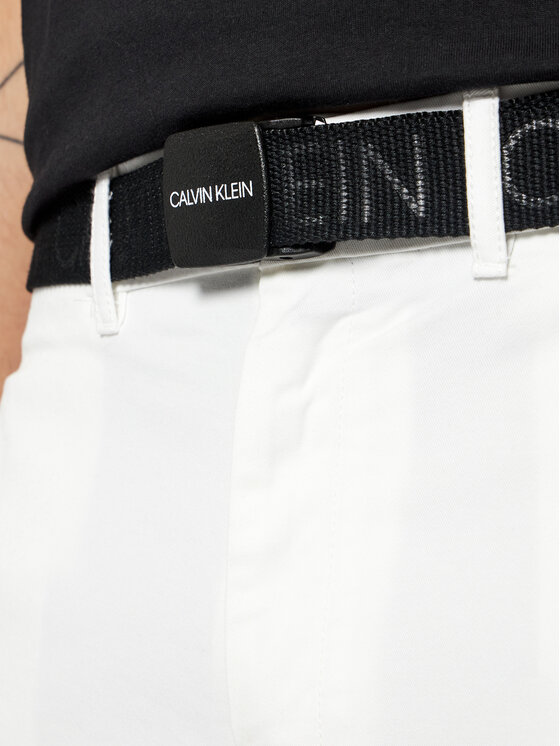 Calvin Klein Szorty Materiałowe Garment Dye Belted K10k107164 Biały