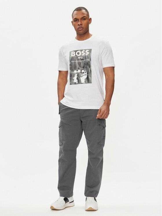 Boss Tricou Bossticket 50515829 Alb Regular Fit | Modivo.ro