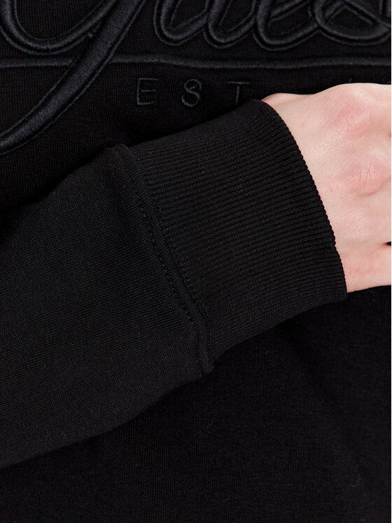 Guess Суитшърт Logo Script W3GQ12 KBK32 Черен Regular Fit | Modivo.bg