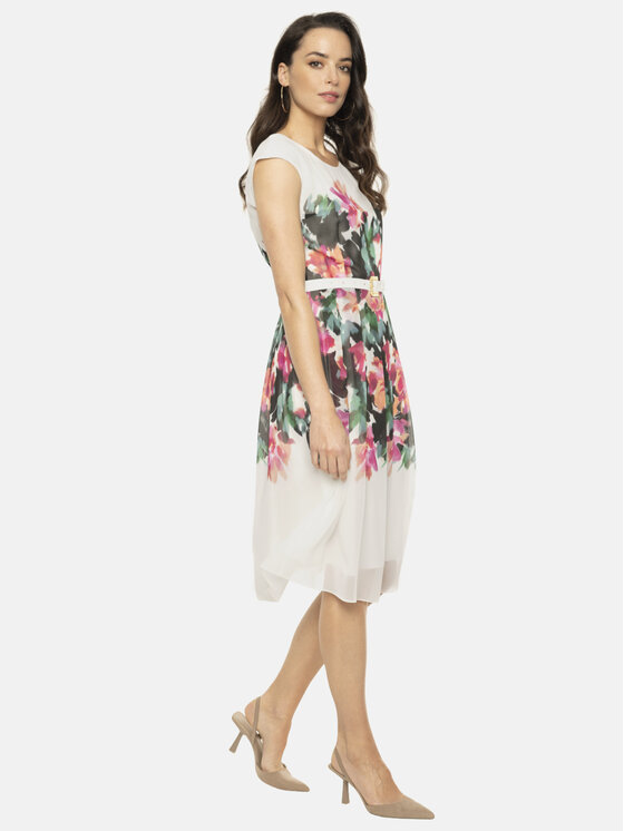 Potis & Verso Sukienka koktajlowa Nila Biały Regular Fit | Modivo.pl