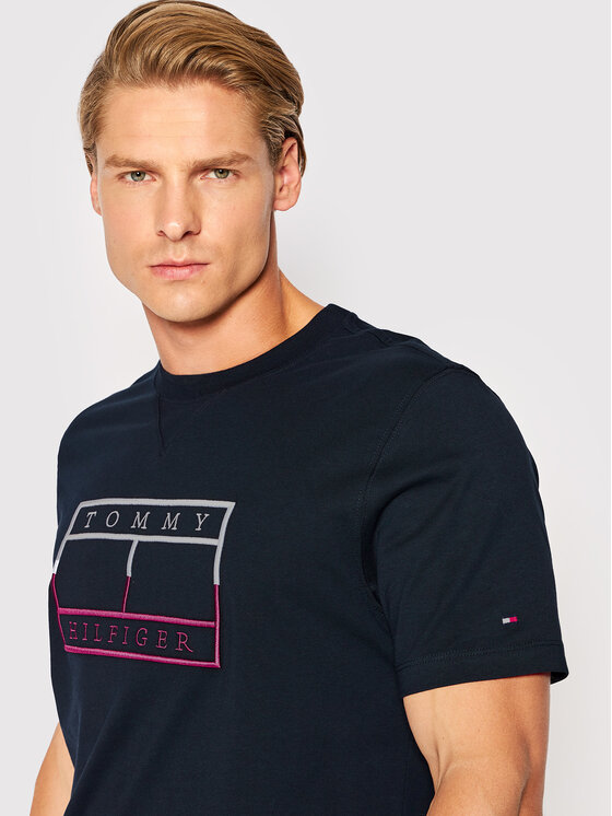 Tommy Hilfiger T Shirt Mw0mw25763 Granatowy Regular Fit Modivo Pl