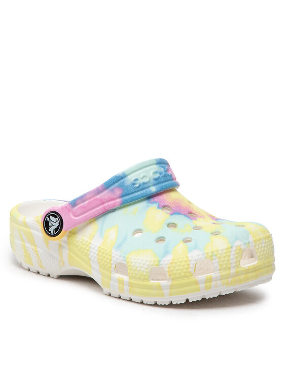 Crocs Pantoletten Classic Tiedye Graphic Clog K 206995 Gelb | Modivo.de