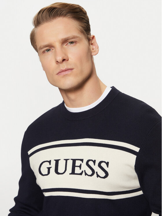 Guess Sweter M5RR13 Z3KK2 Granatowy Regular Fit | Modivo.pl