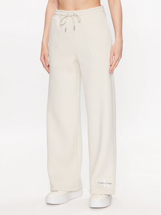 Calvin Klein Jeans Jogginghose J20j221296 Écru Relaxed Fit Modivo De
