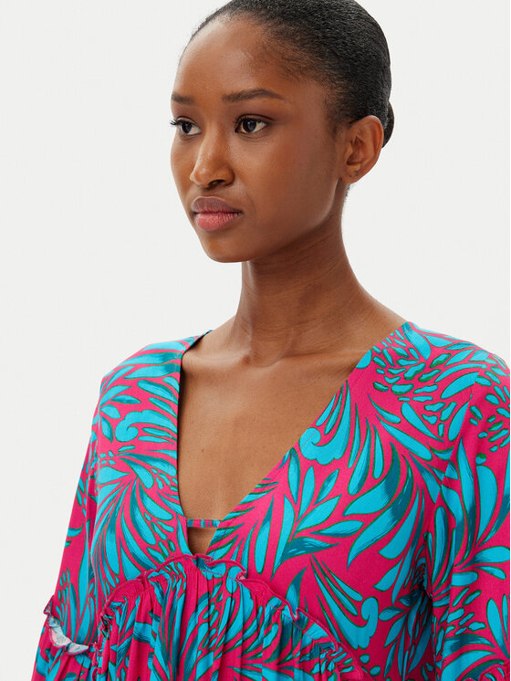 Selmark Sukienka letnia BL798 Turkusowy Relaxed Fit | Modivo.pl