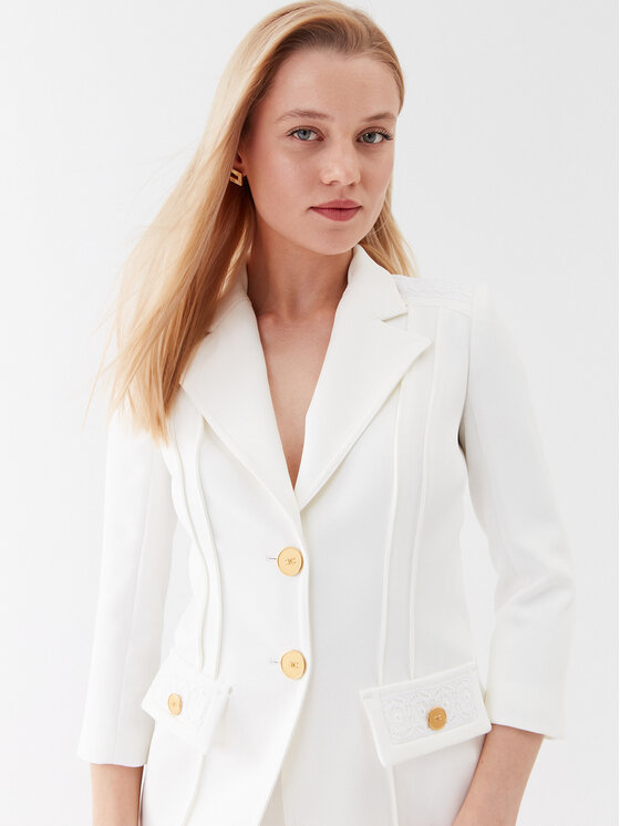 Elisabetta Franchi Sako GI-078-32E2-V620 Écru Slim Fit | Modivo.cz