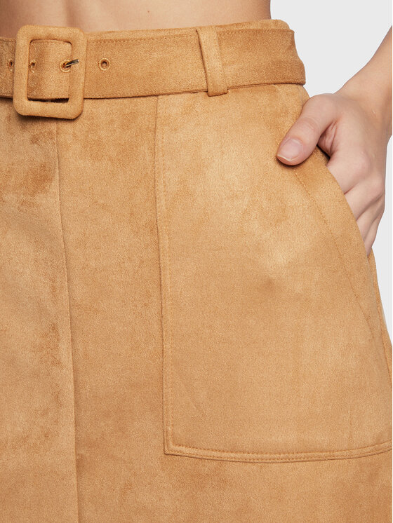 NAF NAF Trapezförmiger Rock Eplaque THNJ28A Beige Regular Fit | Modivo.de