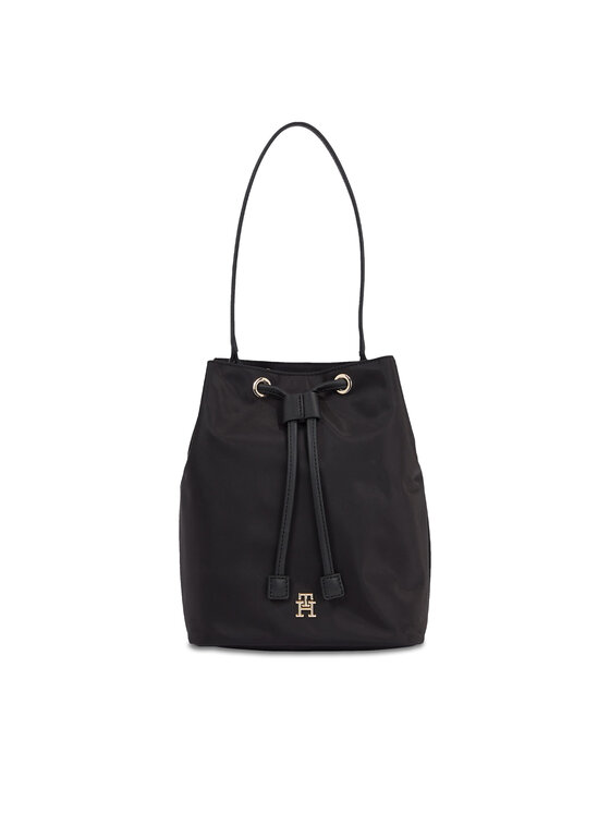 Tommy Hilfiger Handtasche Poppy Bucket AW0AW15218 Schwarz | Modivo.de