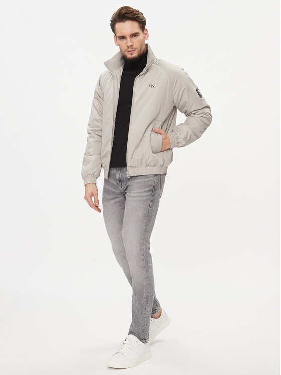 Calvin Klein Jeans Bundy bomber Harrington J30J323466 Sivá Regular Fit ...