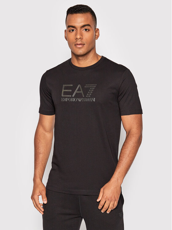 EA7 Emporio Armani T-Shirt 6LPT71 PJM9Z 1200 Czarny Regular Fit | Modivo.pl