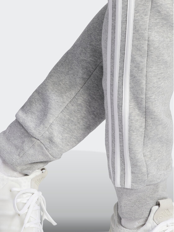 adidas Spodnie dresowe Essentials Fleece 3-Stripes Cuff IJ6494 Szary ...