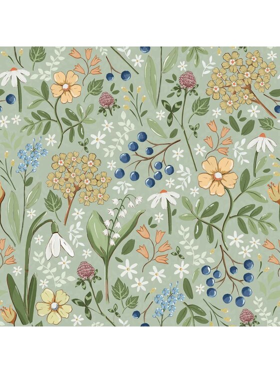 Dekornik Tapeta Field of Flowers Green Zielony | Modivo.pl