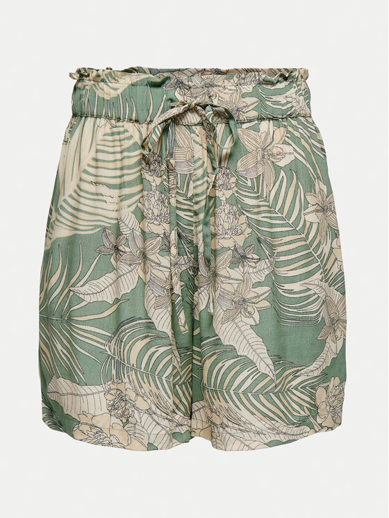 ONLY Szorty materiałowe Palina 15324504 Zielony Regular Fit | Modivo.pl