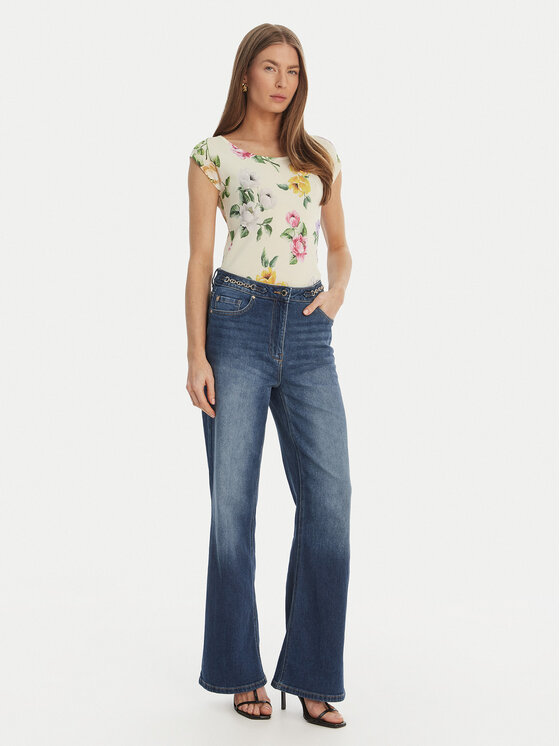 Luisa Spagnoli Bluzka Contigia 100301 Beżowy Slim Fit | Modivo.pl