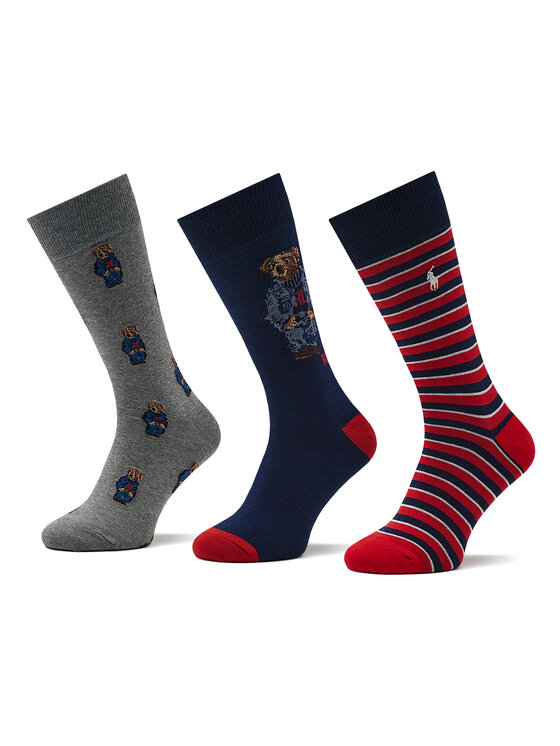 Polo Ralph Lauren Unisex ilgų kojinių komplektas (3 poros) 449892866001 ...