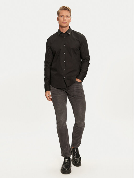 Hugo Cămașă Ermo 50528474 Negru Slim Fit | Modivo.ro