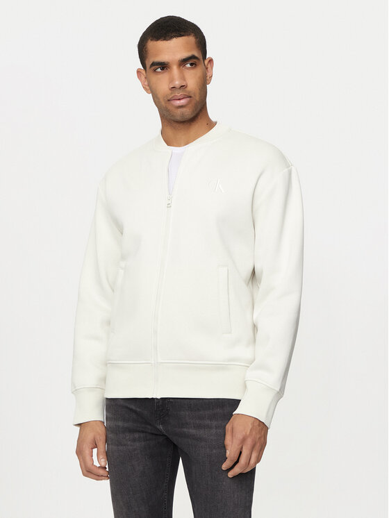 Calvin Klein Jeans Суитшърт Monologo J30j325915 Екрю Relaxed Fit
