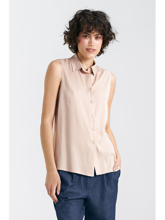 NIFE Bluzka B159 Beżowy Regular Fit | Modivo.pl