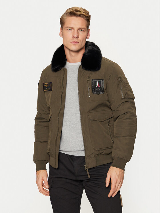 Aeronautica Militare Geacă bomber 242AB2106CT3151 Kaki Regular Fit ...