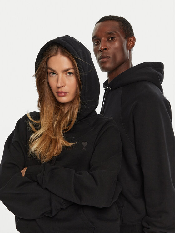 AMI PARIS Bluza USW240 JE0091 Czarny Regular Fit | Modivo.pl