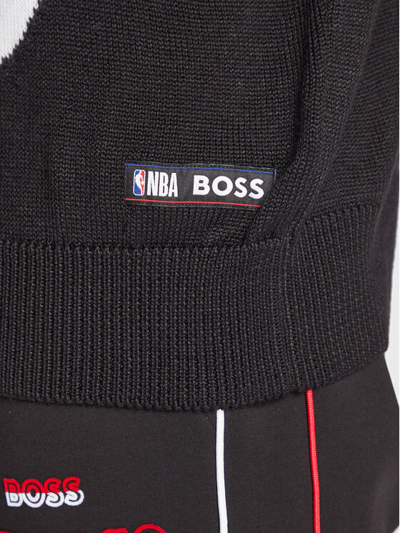 Boss Svetr NBA Chicagobulls 50480082 Černá Regular Fit | Modivo.cz