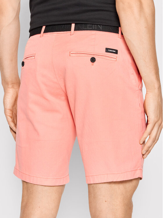 Calvin Klein Szorty Materiałowe Garment Dye K10k109443 Różowy Slim Fit