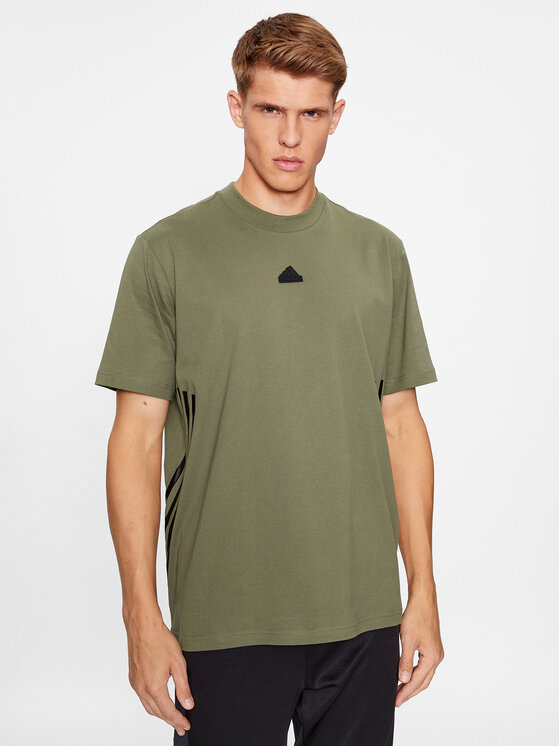 adidas T-Shirt Future Icons 3-Stripes IN1615 Grün Loose Fit | Modivo.de