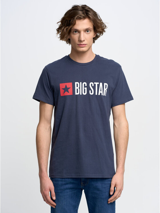 BIG STAR T-Shirt quado_403 Granatowy Basic Fit | Modivo.pl