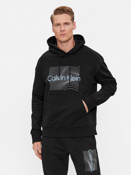 Calvin Klein Суитшърт Wave Lines Hero K10k112774 Черен Regular Fit