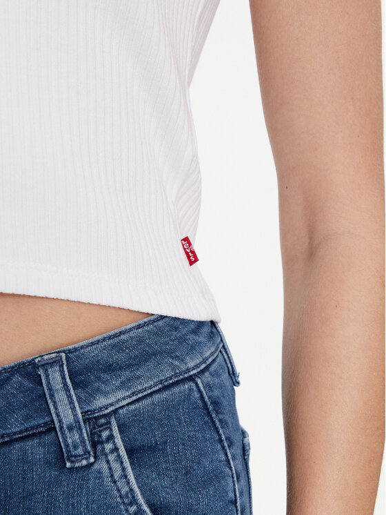 Levi's® Bluzka Monica A7182-0000 Biały Slim Fit | Modivo.pl