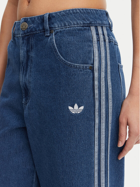 adidas Jeansy adicolor Denim 3-Stripes JD2574 Niebieski Wide Leg | Modivo.pl