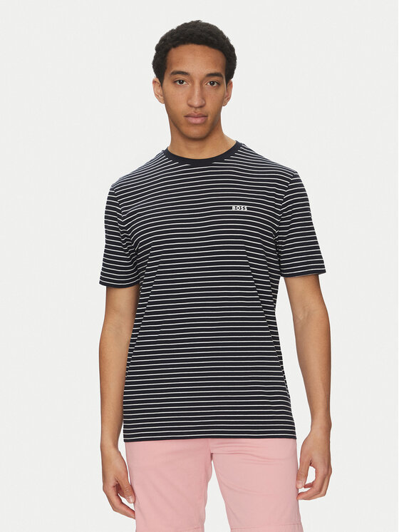 BOSS T-Shirt TalesStripe 50499334 Czarny Relaxed Fit | Modivo.pl