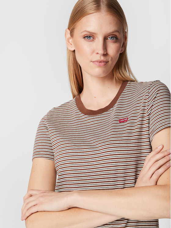 Levi's® T-Shirt Perfect 39185-0186 Brązowy Regular Fit | Modivo.pl