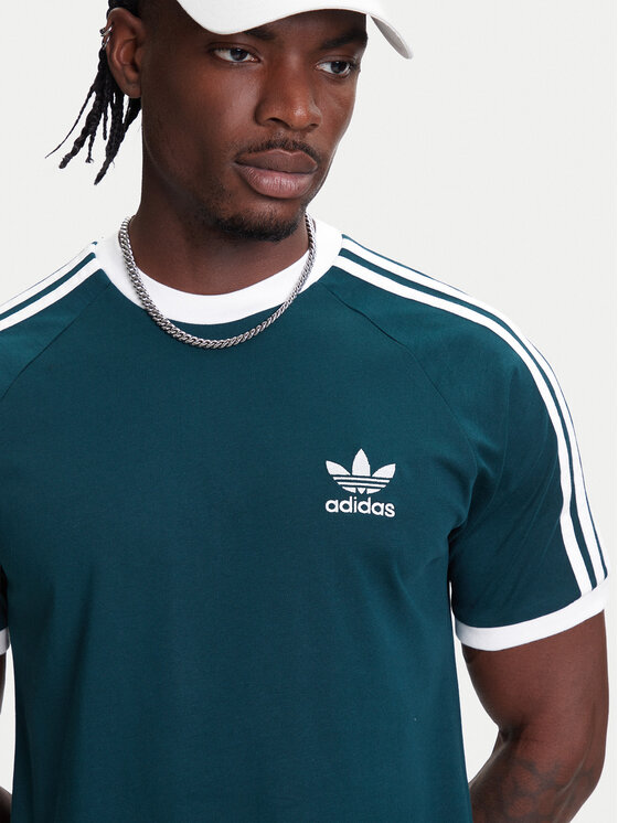 adidas T-Shirt adicolor Classics 3-Stripes JY1374 Zielony Slim Fit | Modivo.pl