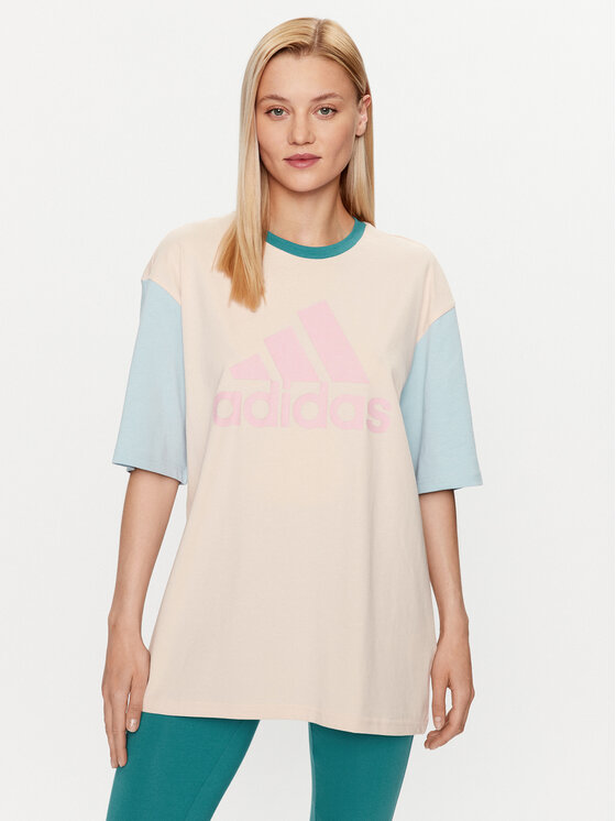adidas Tricou Essentials Big Logo Boyfriend T-Shirt IL3333 Roz Loose ...