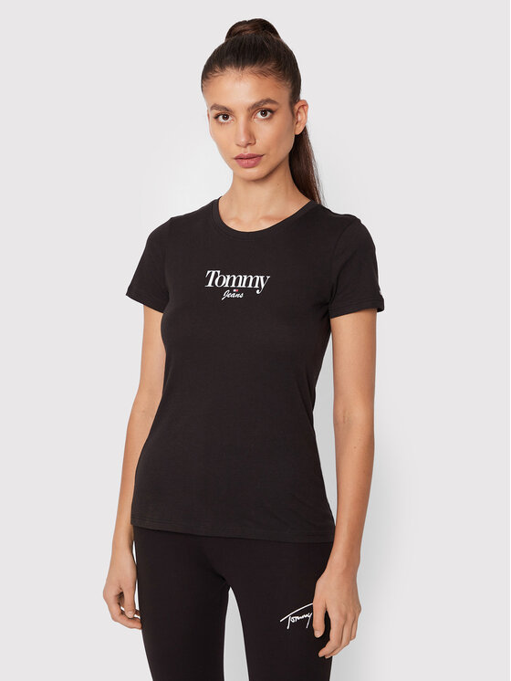 Tommy Jeans Тишърт Tjw Essential Logo DW0DW13696 Черен Regular Fit ...