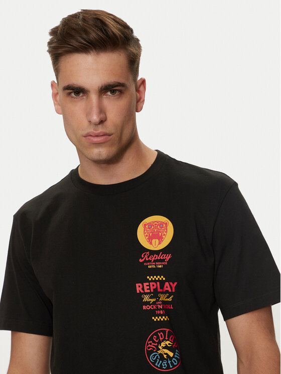 Replay Tricou M6875 .000.2660 Negru Regular Fit | Modivo.ro