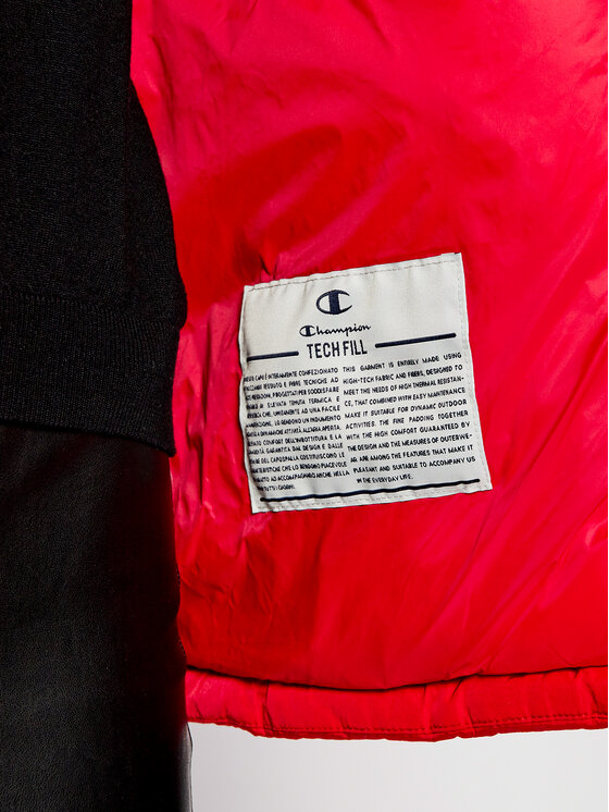 Champion Geacă din puf Script Logo Back Padded 113444 Roșu Custom Fit ...