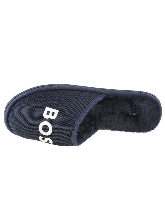 Boss Kapcie BOSS Logo Slippers Granatowy | Modivo.pl
