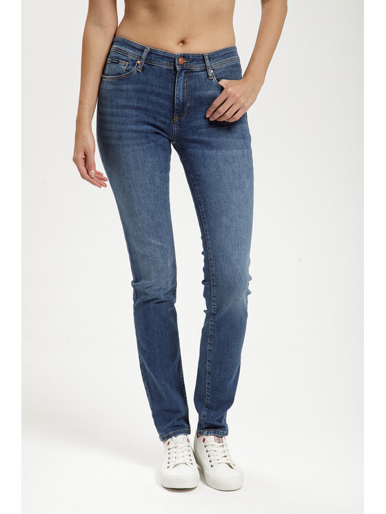 Cross Jeans Jeansy P 489-175 Niebieski Slim Fit | Modivo.pl