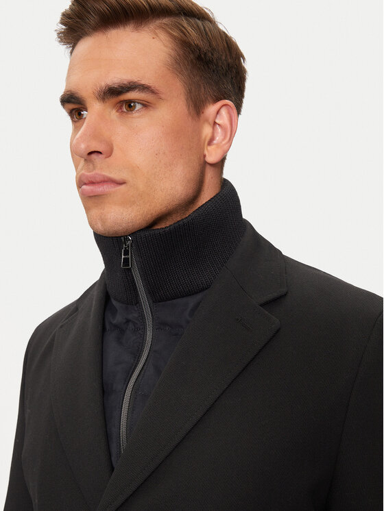 Boss Vuneni kaput H-Hyde 50502255 Crna Slim Fit | Modivo.hr