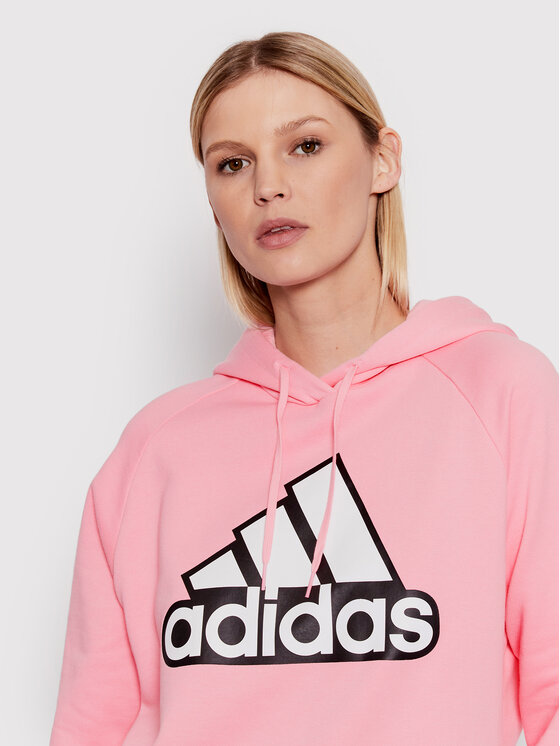 adidas Bluza Essentials Outline Logo HC9174 Różowy Loose Fit | Modivo.pl