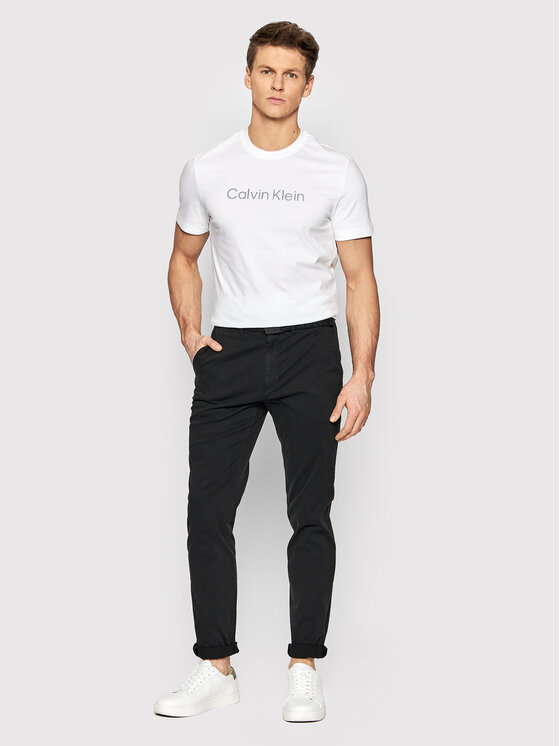 Calvin Klein Chinosy Garment Dye K10k109456 Czarny Slim Fit Modivo Pl