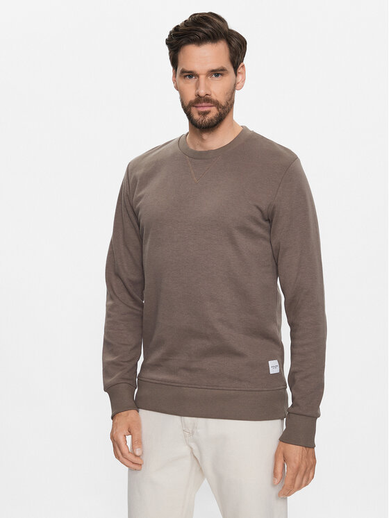 Jack&Jones Mikina Basic 12181903 Hnědá Regular Fit | Modivo.cz