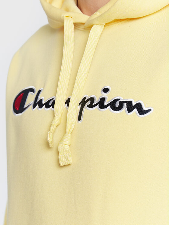 Champion Mikina Script Logo Embroidery 217858 Žlutá Regular Fit | Modivo.cz